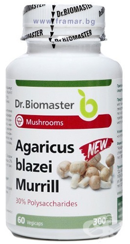 АГАРИКУС БЛАЗЕЙ ЕКСТРАКТ капсули * 60 ДР. БИОМАСТЕР (AGARICUS BLAZEI 30 ...